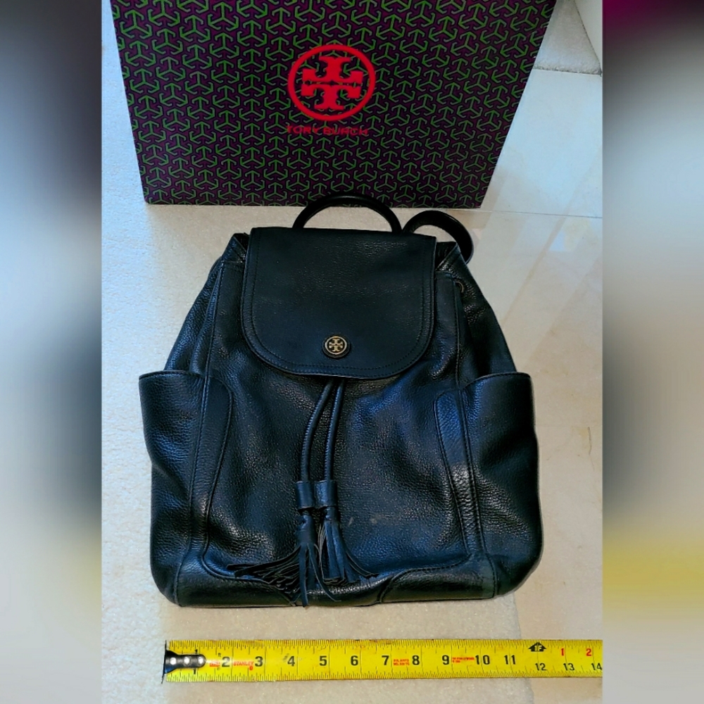 Tory Burch Designer Black Leather Backpack Shoulder B… - Gem